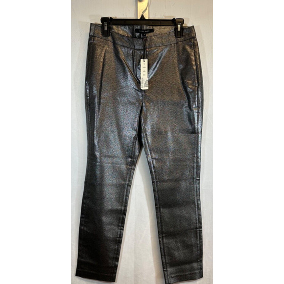 Walter Baker | Pants & Jumpsuits | New Walter Baker 8 Leo Metallic Silver Black High Waist ...
